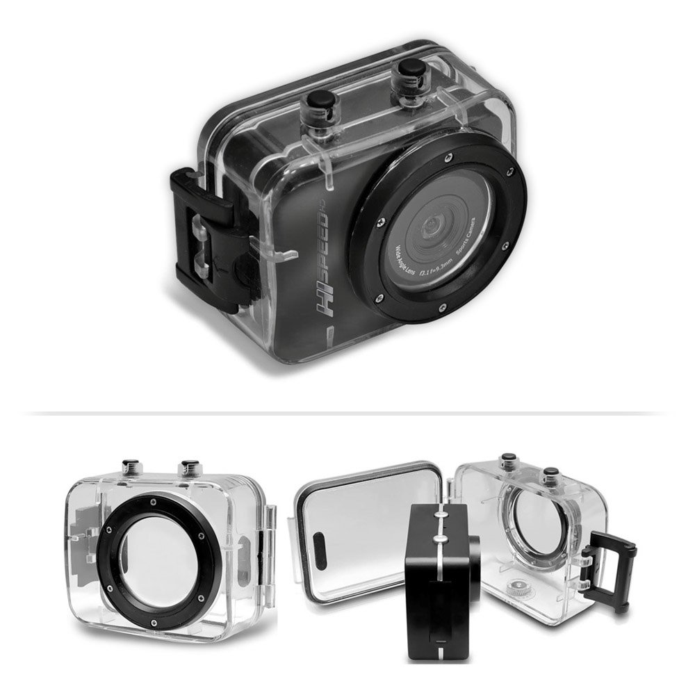 Pyle Hi Speed Sports Action Camera - HD 1080P Mini Camcorder w/ 12 MP Cam, 2.4" Touch Screen USB SD Card HDMI, Battery - Waterproof Case, USB Cable, Wireless Remote Control, Mount PSCHD60BK (Black)