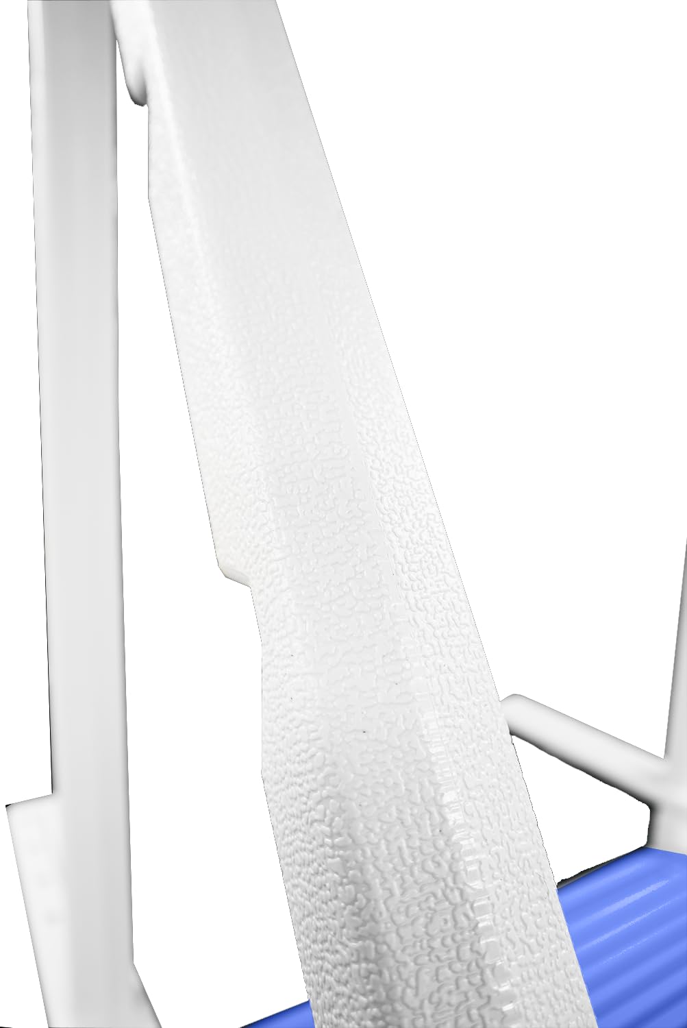 Confer Plastics Step-1X: Sturdy Above Ground Entry System with Dual Handrails and Slip-Resistant Steps, Easy Installation, Supports up to 400 lbs - Proudly Made in USA. White with Blue Treads