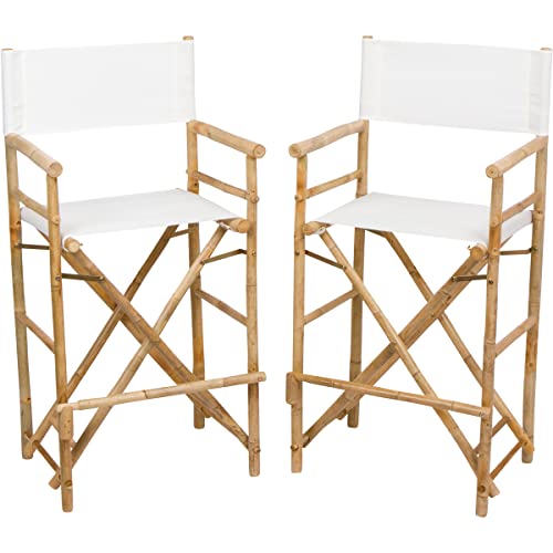 Zero Emission World Bamboo High Director Chair, White