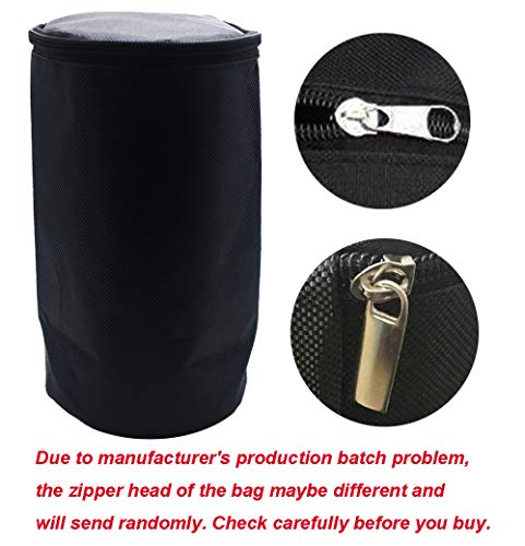 Sovenny Multifunction Cylinder Zippered Canvas Pen Bag Pencil Marker Case Stationary Storage Bottle Travel Cosmetic Bag