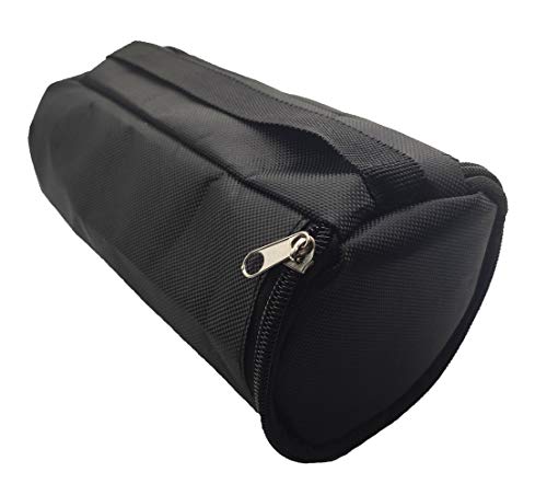 Sovenny Multifunction Cylinder Zippered Canvas Pen Bag Pencil Marker Case Stationary Storage Bottle Travel Cosmetic Bag