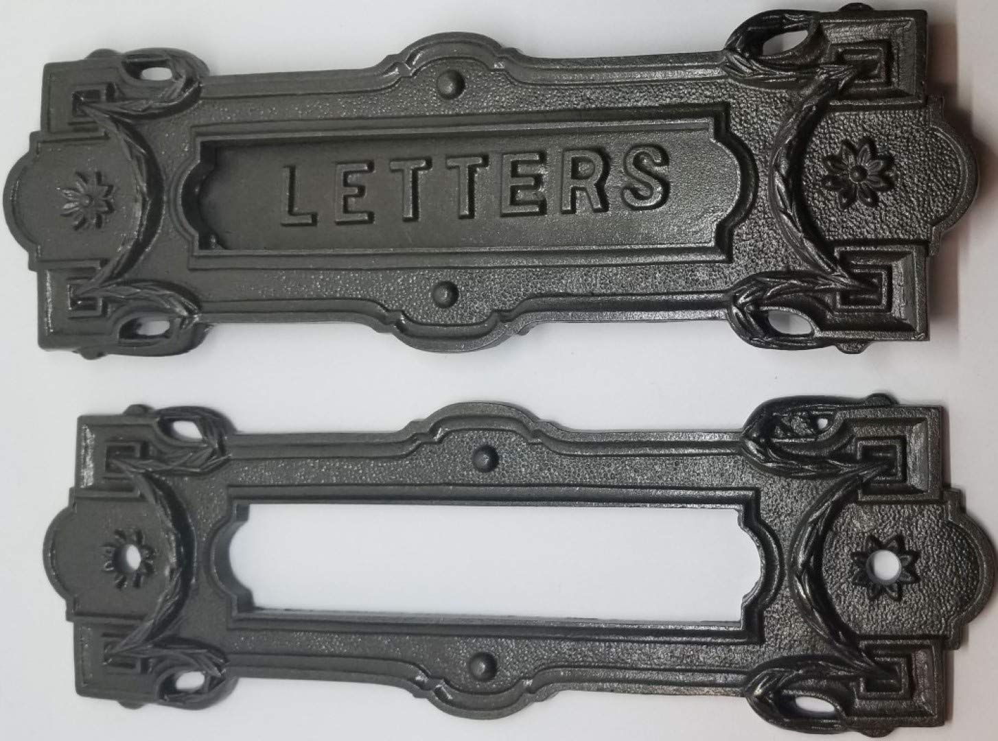 Mailbox Letter Slot Swinging Door Wall Mounted cast Iron neo Classical Antique Vintage Old Mail Postal