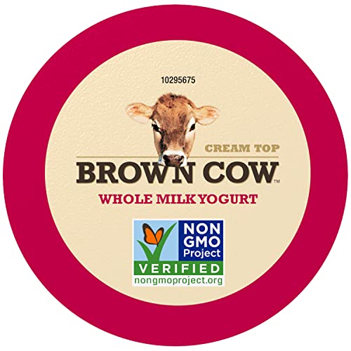 Brown Cow Cream Top Cherry Vanilla on the Bottom Whole Milk Yogurt, 5.3 oz. Cup - Creamy, Delicious Yogurt