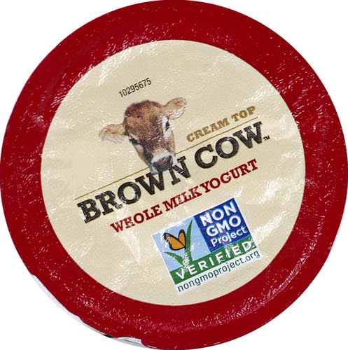 Brown Cow Cream Top Cherry Vanilla on the Bottom Whole Milk Yogurt, 5.3 oz. Cup - Creamy, Delicious Yogurt