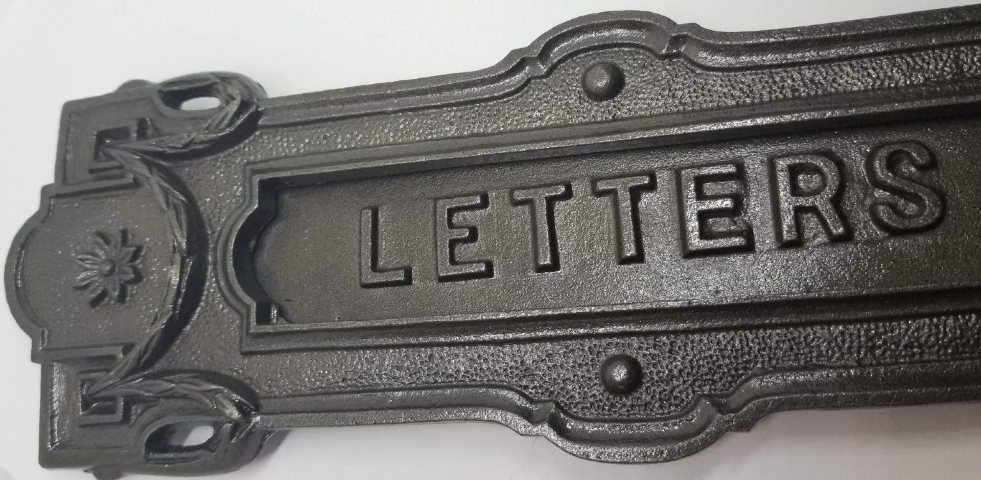 Mailbox Letter Slot Swinging Door Wall Mounted cast Iron neo Classical Antique Vintage Old Mail Postal
