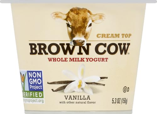 Brown Cow Cream Top Vanilla Whole Milk Yogurt, 5.3 oz. Cup - Creamy, Delicious Yogurt