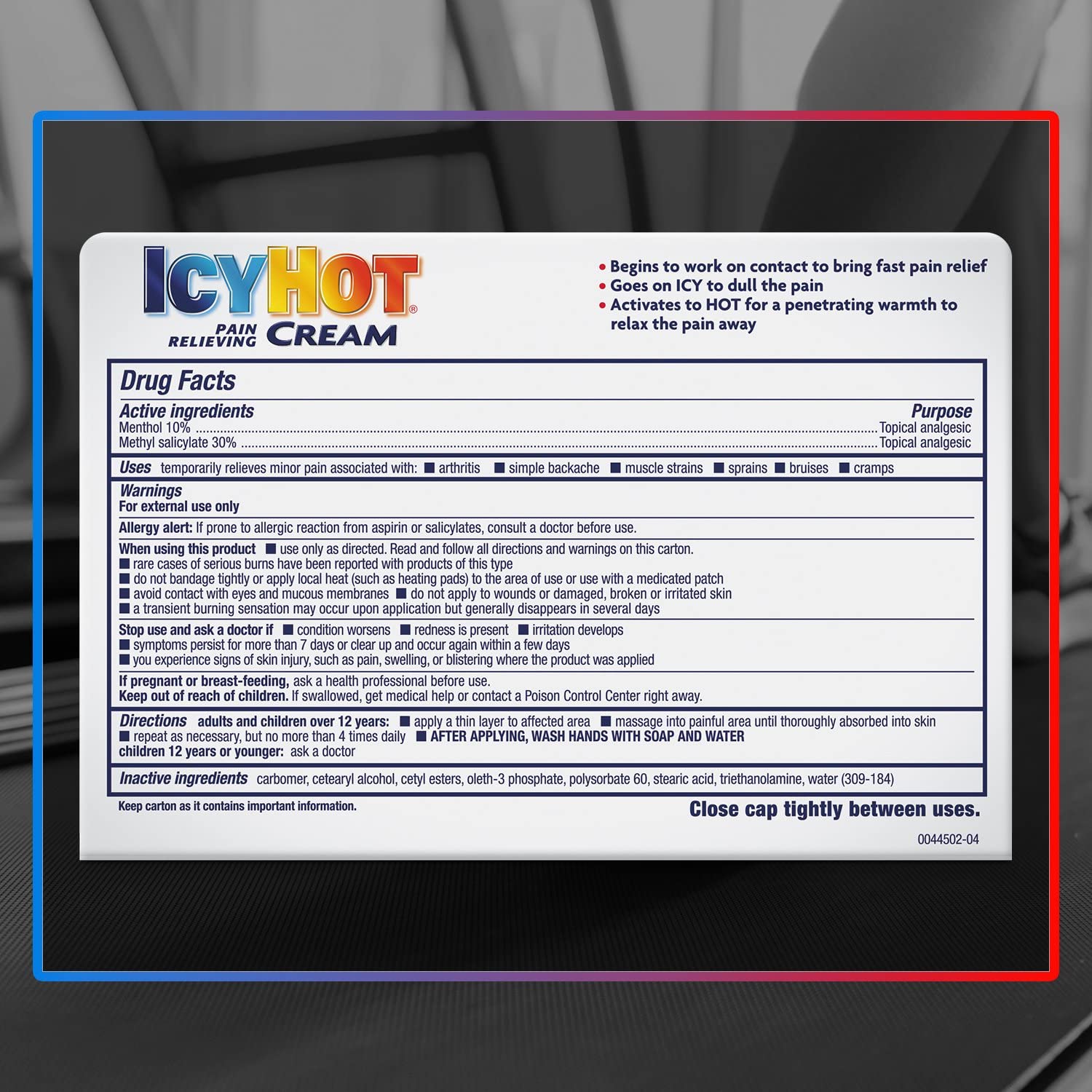 ICY HOT Pain Relieving Cream Extra Strength 3 oz ( Packs of 3)