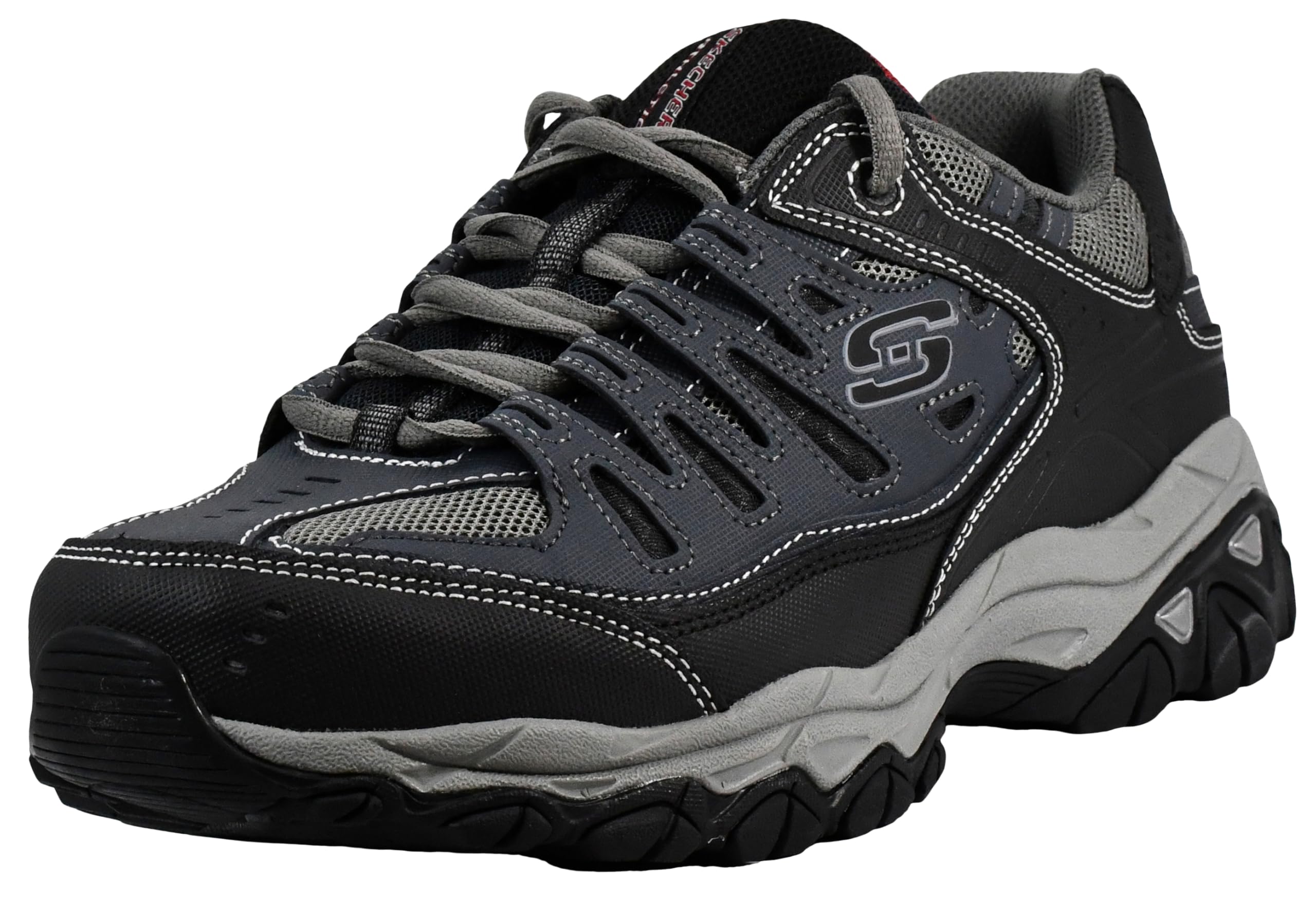 Skechers mens Afterburn Memory Foam Lace-up fashion sneakers, Navy, 9 US
