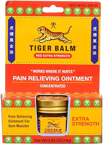 Tiger Balm Pain Relieving Red Extra Strength, 18g – Relief for Sore Muscles – Extra Strength Sports Rub – Tiger Balm Extra Strength – Tiger Balm Ointment