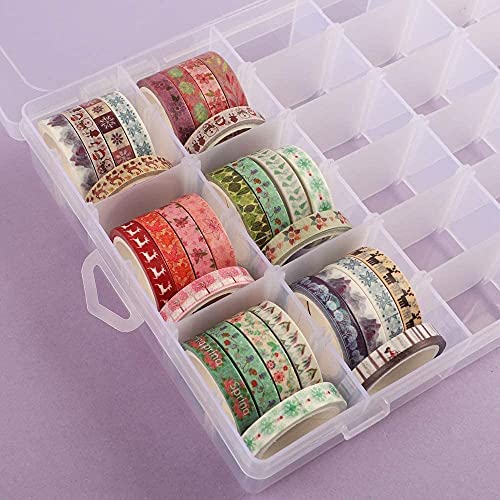 Juvielich Clear Plastic Organizer Box,12 Grids Fixed Storage Container Jewelry Box for Beads Art DIY Crafts Jewelry Fishing Tackles 9.06" x 5.91" x 1.57"(LxWxH) 1PCS