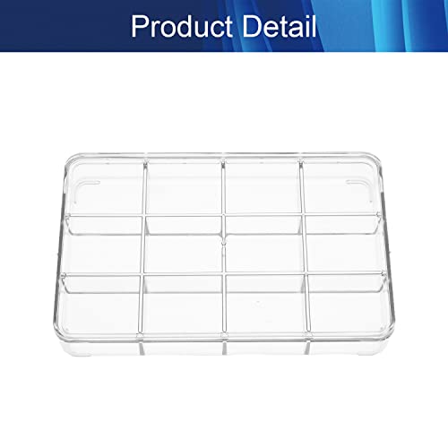 Juvielich Clear Plastic Organizer Box,12 Grids Fixed Storage Container Jewelry Box for Beads Art DIY Crafts Jewelry Fishing Tackles 9.06" x 5.91" x 1.57"(LxWxH) 1PCS