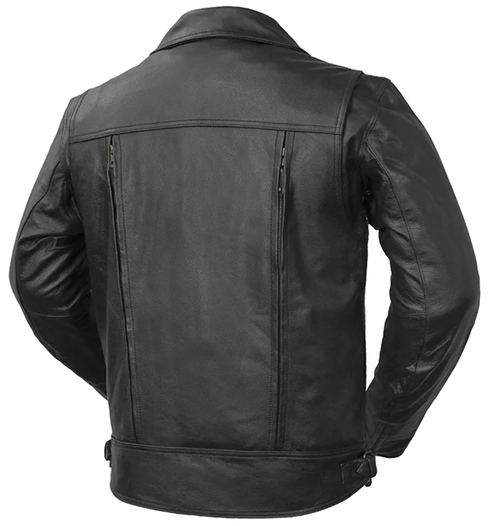 First Mfg Co - Mastermind - Men's Motorcycle Biker Riding Black Leather Jacket - 3X Large - Action Back Armor Pockets Gussets Thermal Liner Vented