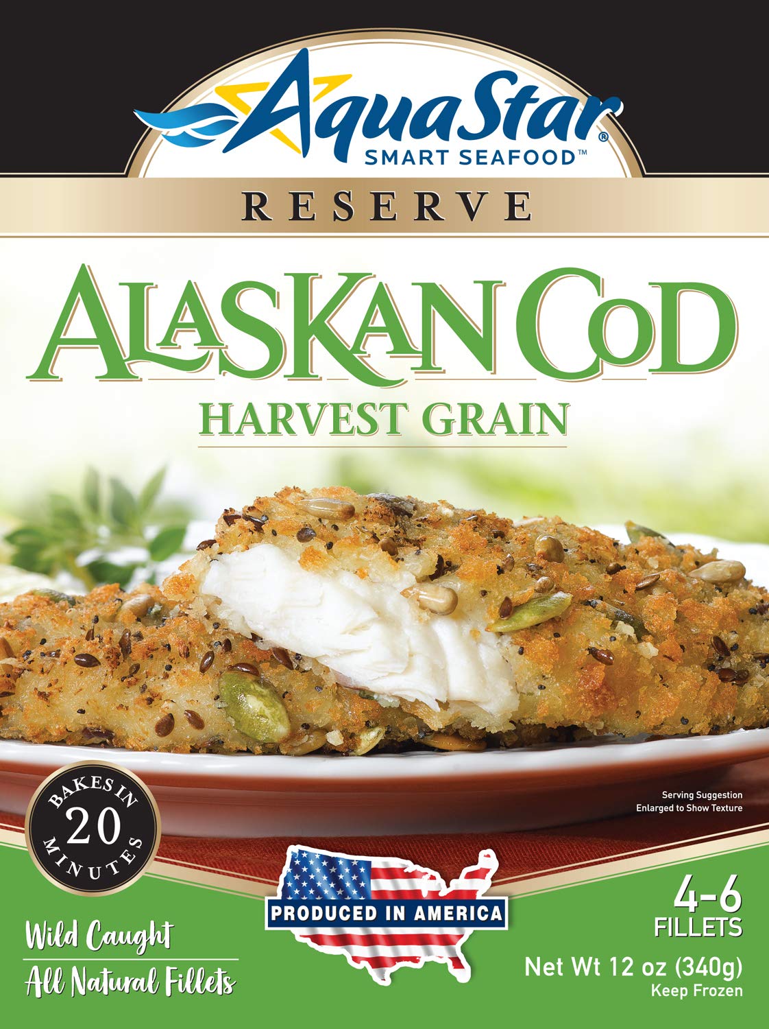 Aqua Star, Harvest Grain Alaskan Cod, 12 oz (Frozen)