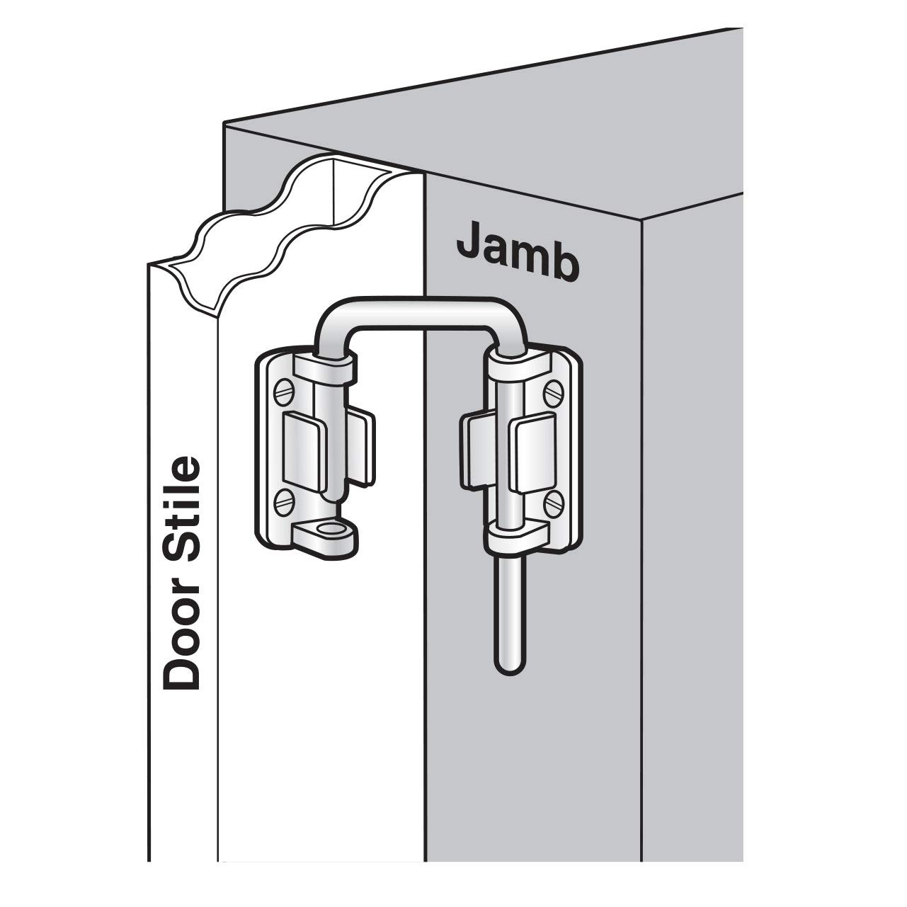 Prime-Line U 10536 Sliding Door Loop Lock, 2-1/4 In., Steel, Nickel Plated, Right Hand (Single Pack)