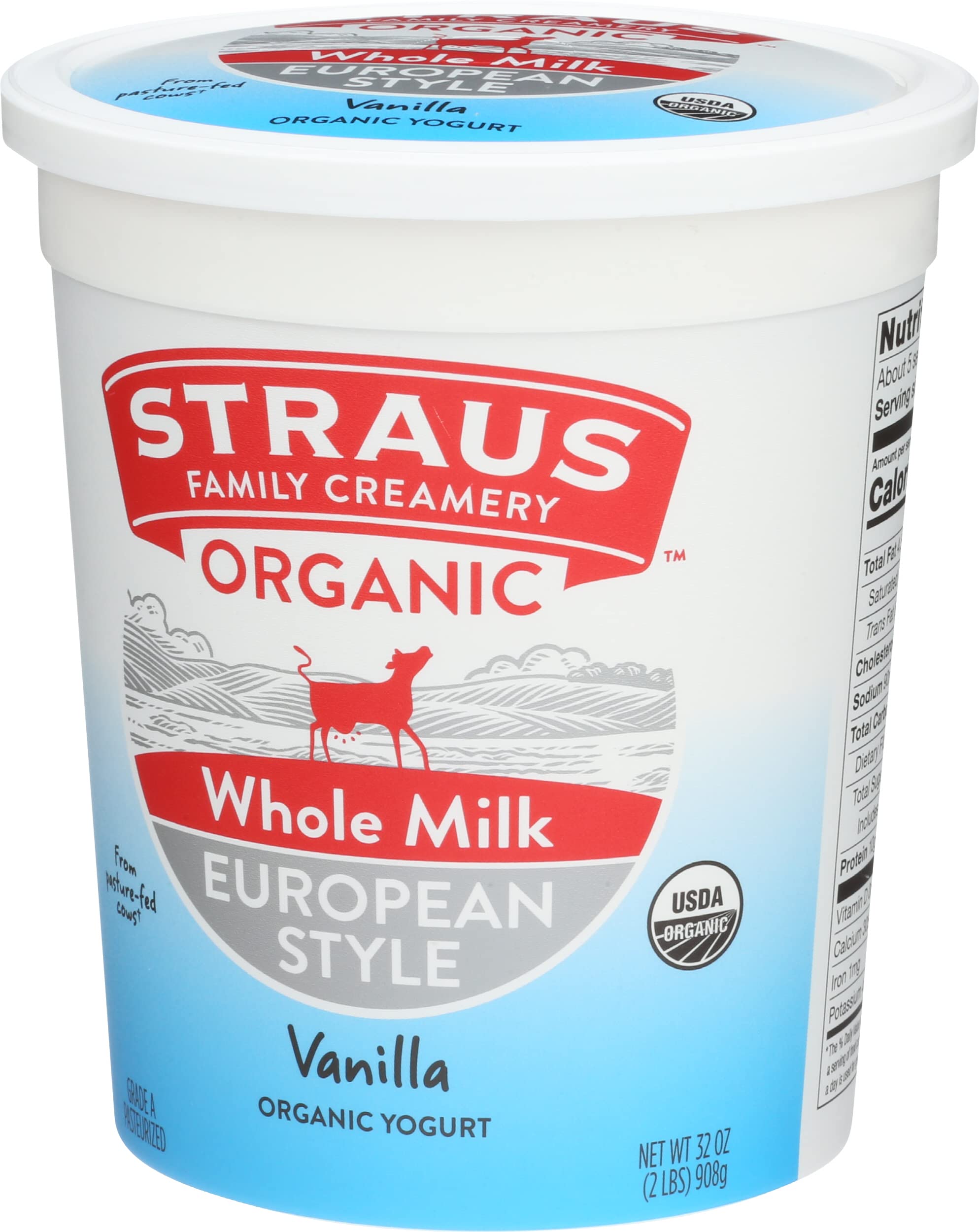 Straus Family Creamery, Organic Vanilla Whole Milk Yogurt, 32 oz