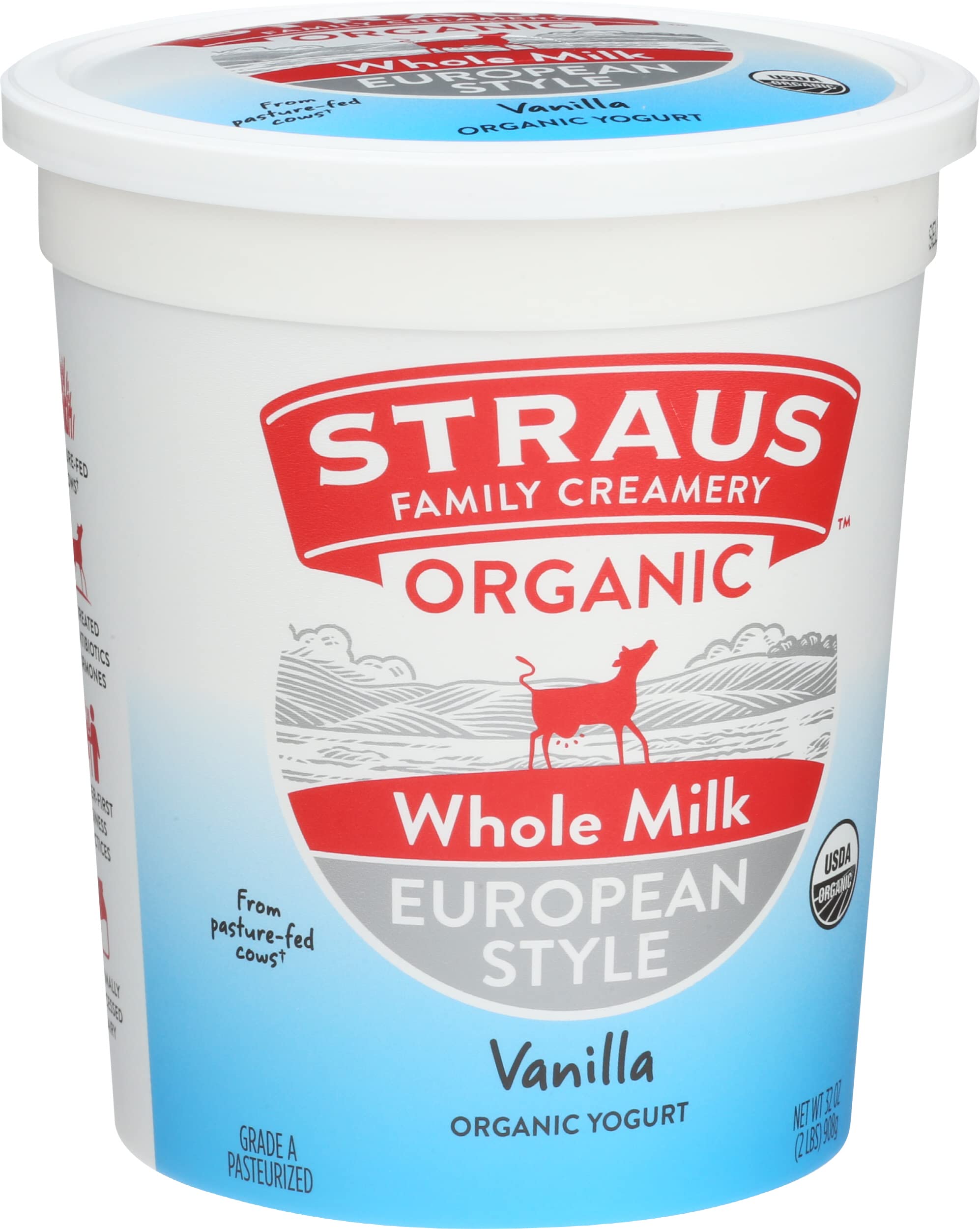 Straus Family Creamery, Organic Vanilla Whole Milk Yogurt, 32 oz