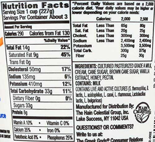 The Greek Gods Greek Yogurt, Honey Vanilla, 24 oz