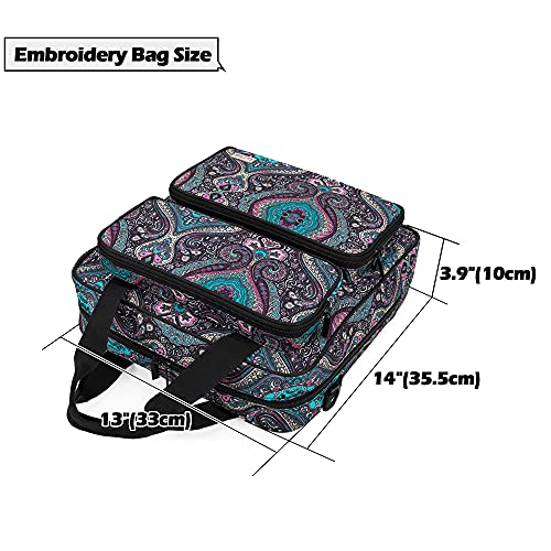 LoDrid Embroidery Storage Bag, Embroidery Project Carry Case, Portable Bag for Embroidery Kit, Craft Supplies & Cross Stitch Kits Tools, with Handles and Shoulder Strap, Totem, Bag Only