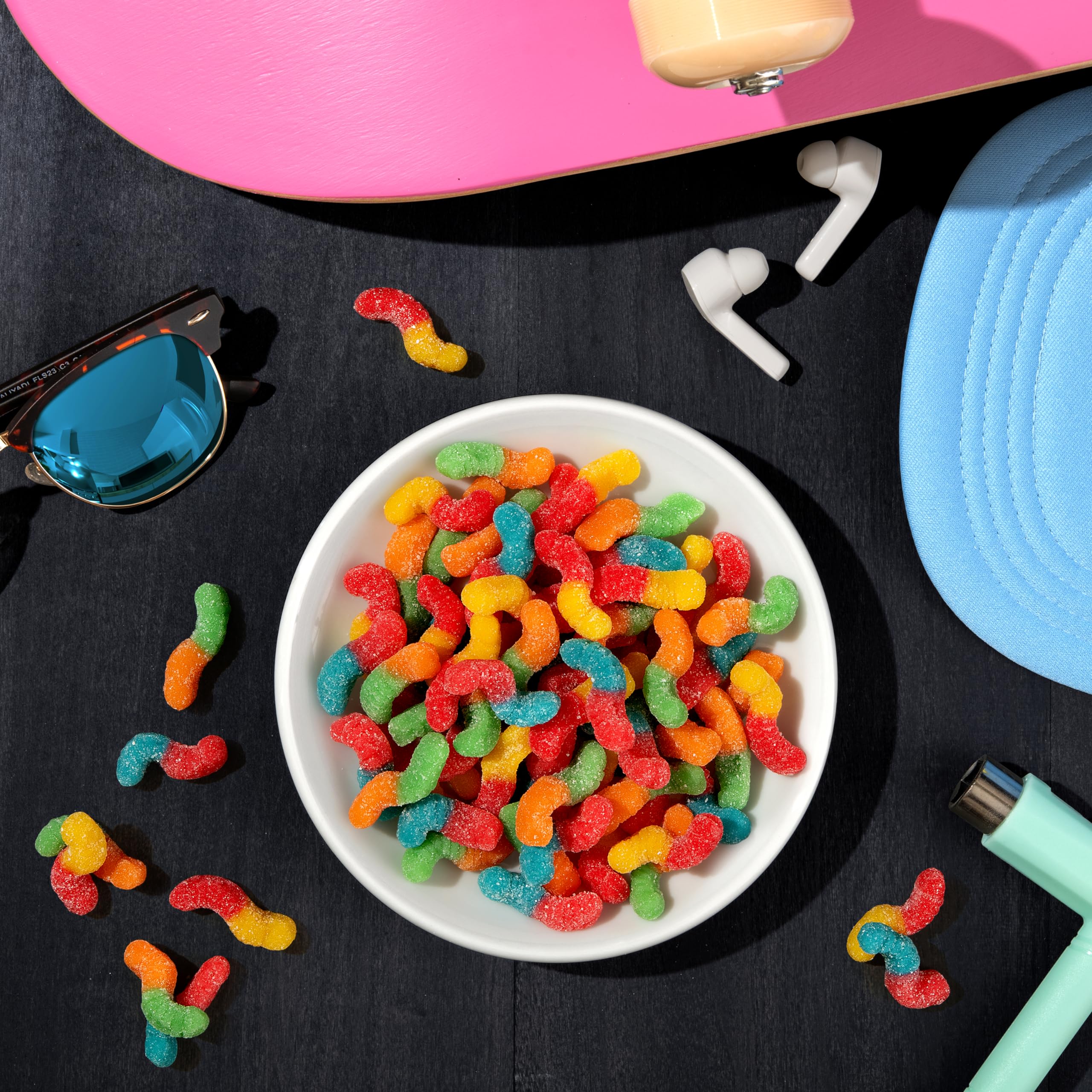 Trolli Sour Brite Crawlers Minis, Sour Gummy Worms, 3.5 Ounce Theater Candy Boxes (Pack of 12)