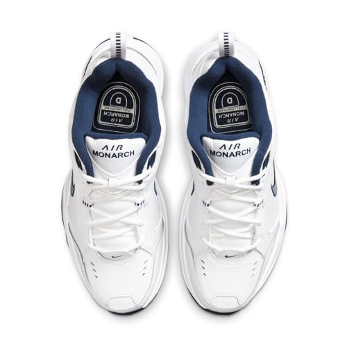Nike Men's Air Monarch IV Cross Trainer, White/Metallic Silver/Midnight Navy, 8.5