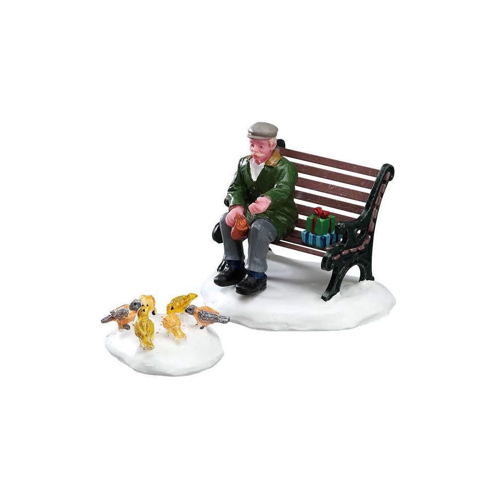 Lemax 42905 Caddington Village Figurine: Feeding Pigeons