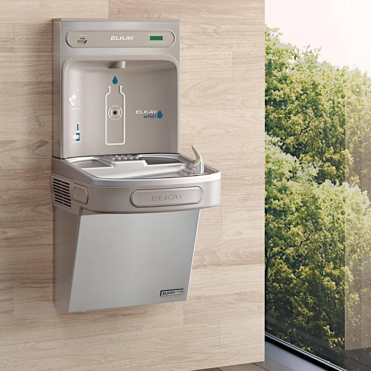 Elkay LZSG8WSSK ezH2O Bottle Filling Station & Single ADA Cooler High Efficiency Filtered Refrigerated Stainless