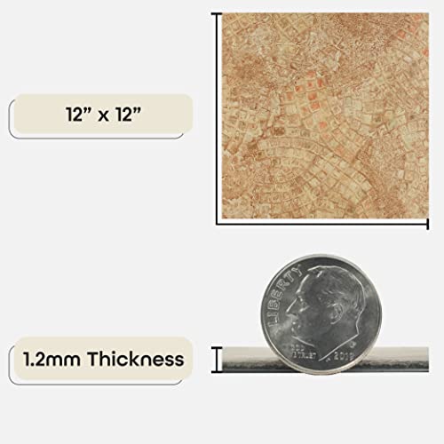Nexus Self Adhesive 12-Inch Vinyl Floor Tiles, 20 Tiles - 12" x 12", Ancient Beige Mosaic Pattern - Peel & Stick, DIY Flooring for Kitchen, Dining Room, Bedrooms & Bathrooms by Achim Home Decor