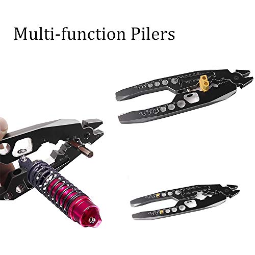 RC Car Aluminum Alloy RC Shock Pliers Multifunction Shock Absorber Pliers Rod Ball Clamp for Traxxas HSP RC Shock Shaft Pliers