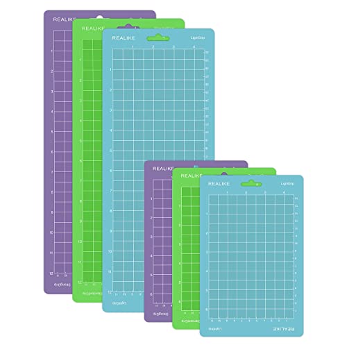 REALIKE Cutting Mat for Cricut Joy 4.5” X12” 4.5”X6.5” ( StandardGrip, LightGrip, StrongGrip 6 Mats ), Variety Adhesive Cutting mats for Cricut Joy Accessories