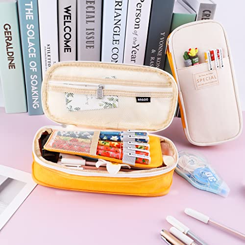 Oyachic Big Capacity Pencil Case Telescopic Pencil Pouch Zipper Pen Bag Canvas Markers Organization Makeup Bag Stationery Box Pencil Holder Office School Supplies