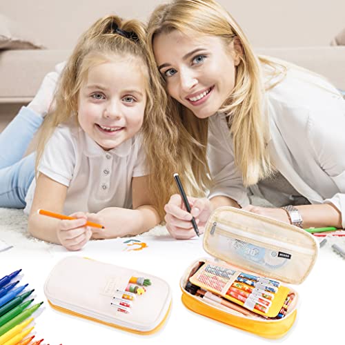Oyachic Big Capacity Pencil Case Telescopic Pencil Pouch Zipper Pen Bag Canvas Markers Organization Makeup Bag Stationery Box Pencil Holder Office School Supplies