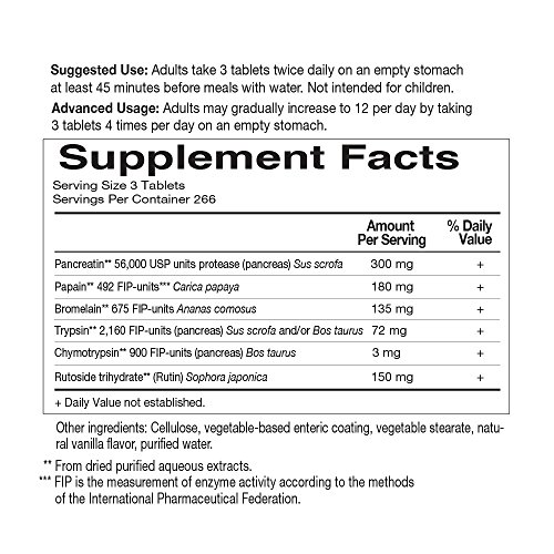 Garden of Life Joint Supplement for Men and Women - Wobenzym N Systemic Enzymes, Clinically Studied Formula for Healthy Joints, Mobility, Flexibility, Post-Exercise Recovery, Gluten Free, 800 Tablets