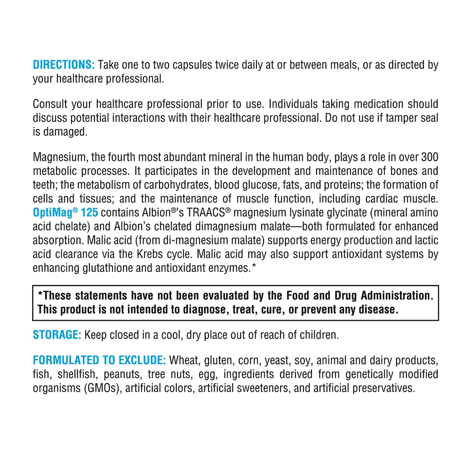 XYMOGEN OptiMag 125 - Magnesium Supplement with Di-Magnesium Malate & Glycinate Lysinate to Support Nerve, Muscle, Bone Health + Heart Health (120 Capsules)