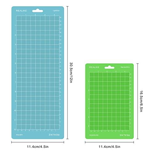 REALIKE Cutting Mat for Cricut Joy 4.5β X12β 4.5βX6.5β ( StandardGrip, LightGrip, StrongGrip 6 Mats ), Variety Adhesive Cutting mats for Cricut Joy Accessories