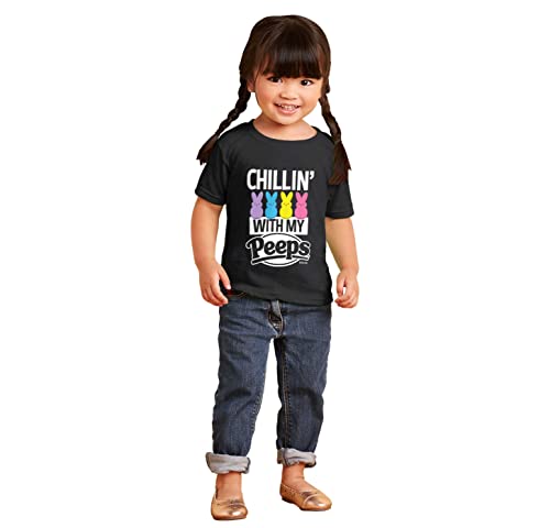 Retro Chillin with My Peeps Candy Toddler Boy Girl T Shirt Black