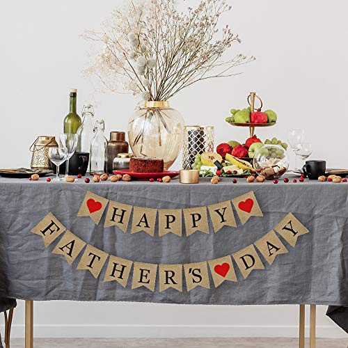 Happy Fathers Day Banner | Rustic Fathers Day Party Decoration Supplies | Fathers Day Gi1fts from Son and Daughter