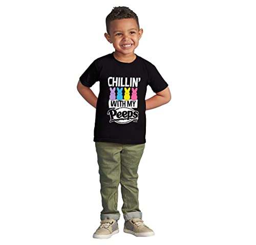 Retro Chillin with My Peeps Candy Toddler Boy Girl T Shirt Black