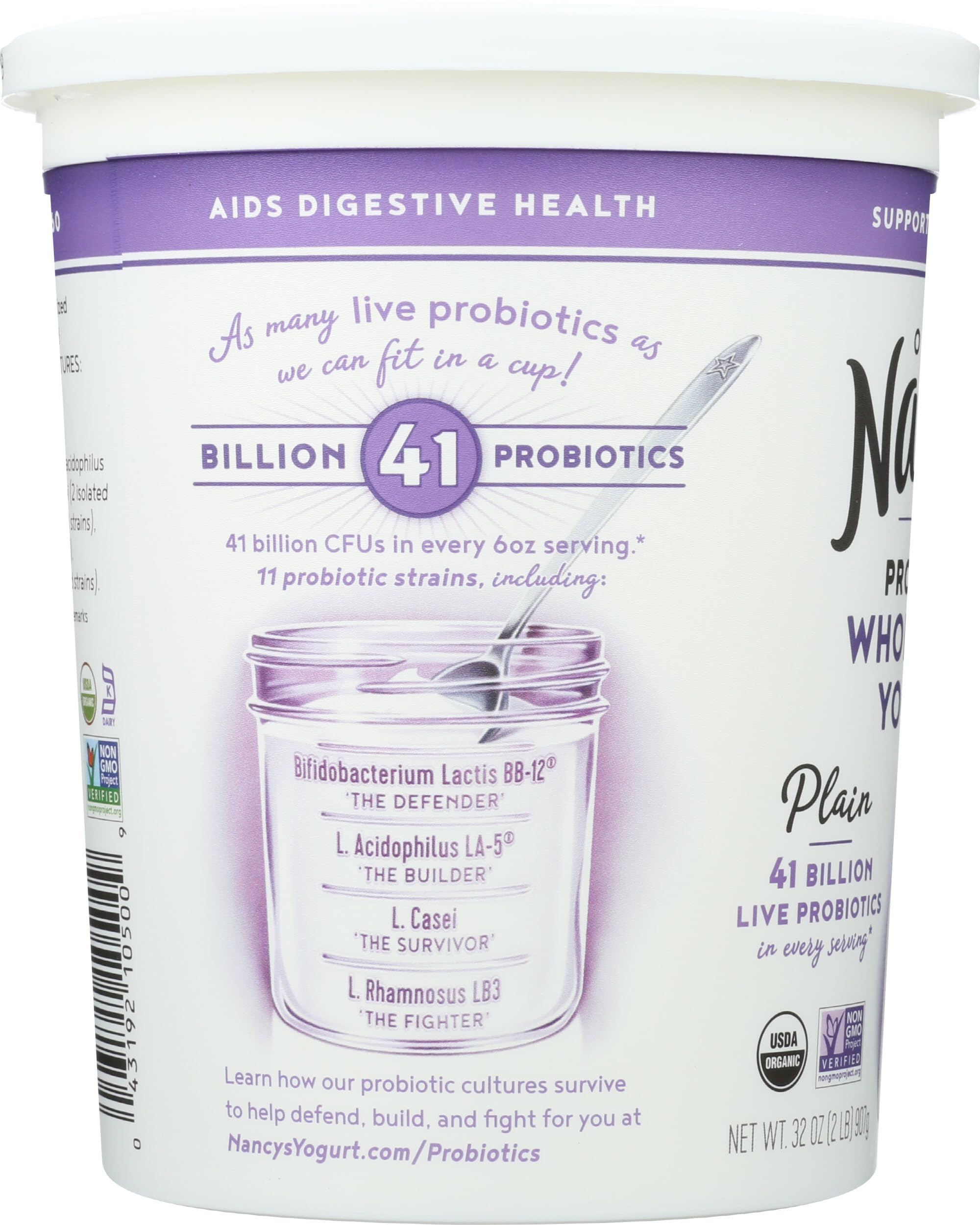 Nancy's, Organic Whole Milk Yogurt, Plain, 32 oz