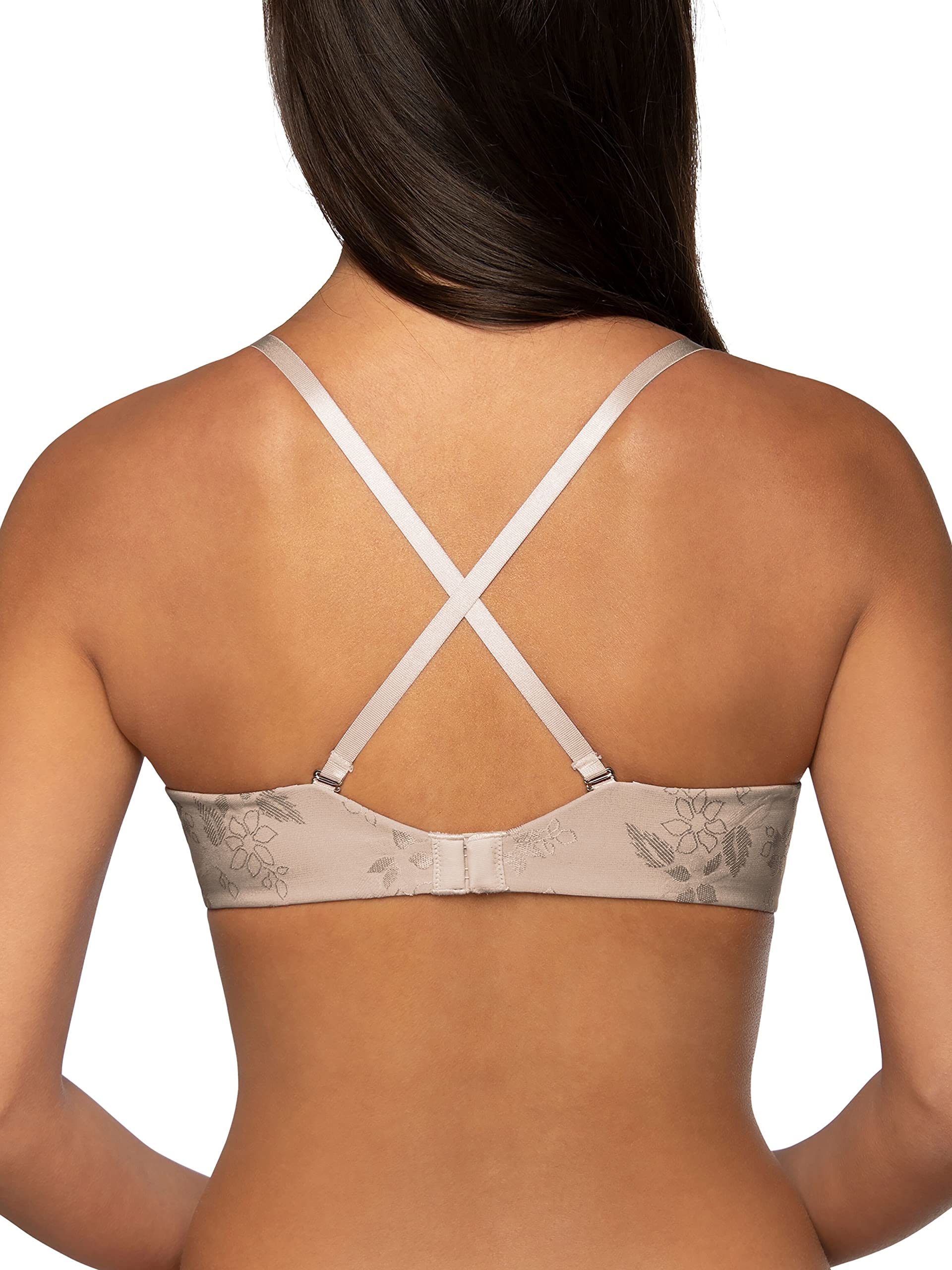 Vanity Fair Womens Ego Boost Add-a-size (+1 Cup Size) Push Up Bra, Underwire - Beige Jacquard, 36A US