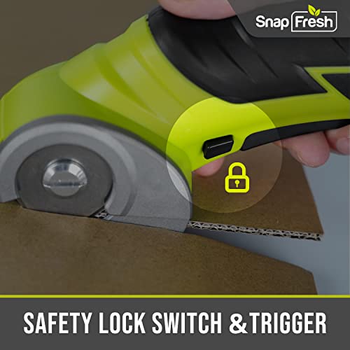 Cordless Electric Scissors, SnapFresh 4V Electric Mini Cutter, Rotary Cutter for Fabric and Cloth, Carpet and Cardboard Cutter with a Replacement Blade