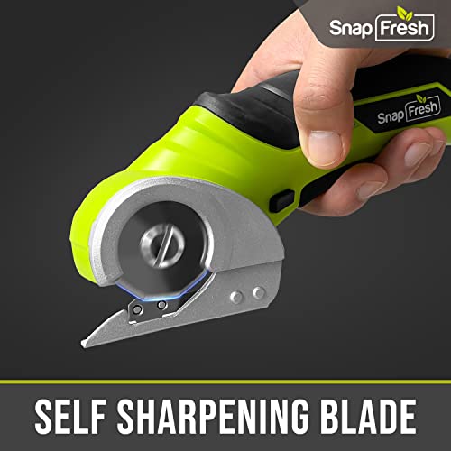 Cordless Electric Scissors, SnapFresh 4V Electric Mini Cutter, Rotary Cutter for Fabric and Cloth, Carpet and Cardboard Cutter with a Replacement Blade