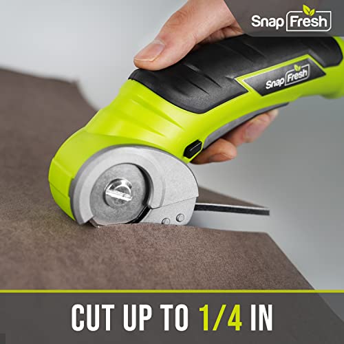 Cordless Electric Scissors, SnapFresh 4V Electric Mini Cutter, Rotary Cutter for Fabric and Cloth, Carpet and Cardboard Cutter with a Replacement Blade