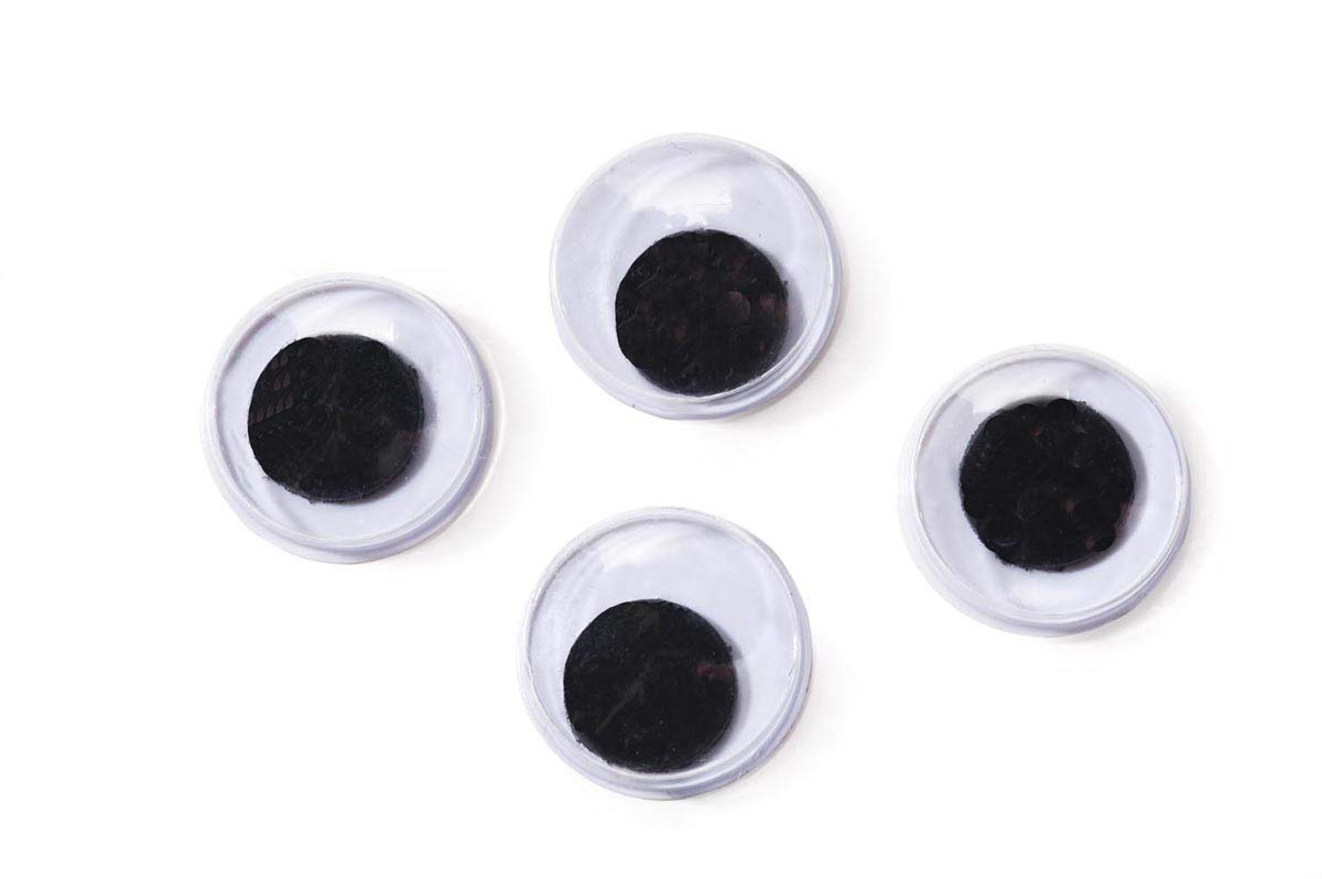 Darice ME7-PP Eyes MOVEABLE Paste ON Black 7MM 20PC, 7 mm