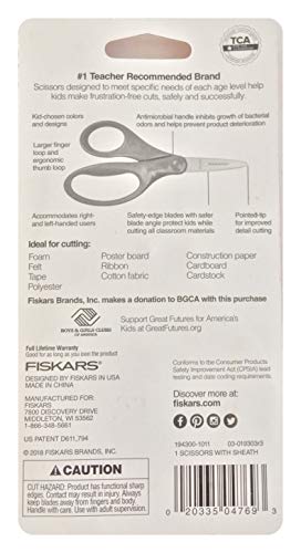 1 X Pointed Tip 5 Kids Scissors - Red with Sheath