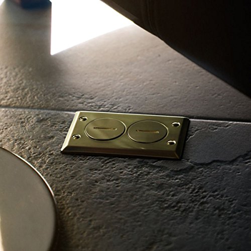 Hubbell Raco 6500BR Rectangular Floor Box Kit Metallic Cover Plate, 15 Amp, Brass