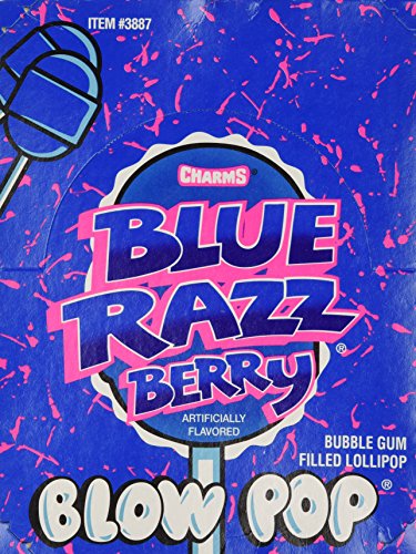 Charms Blue Razzberry Blow Pops Lollipops Quantity: 48