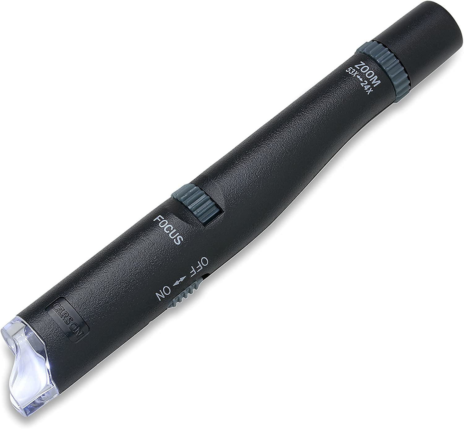 Carson MicroPen LED Lighted 24x-53x Magnification Microscope Pen (MP-300), Black