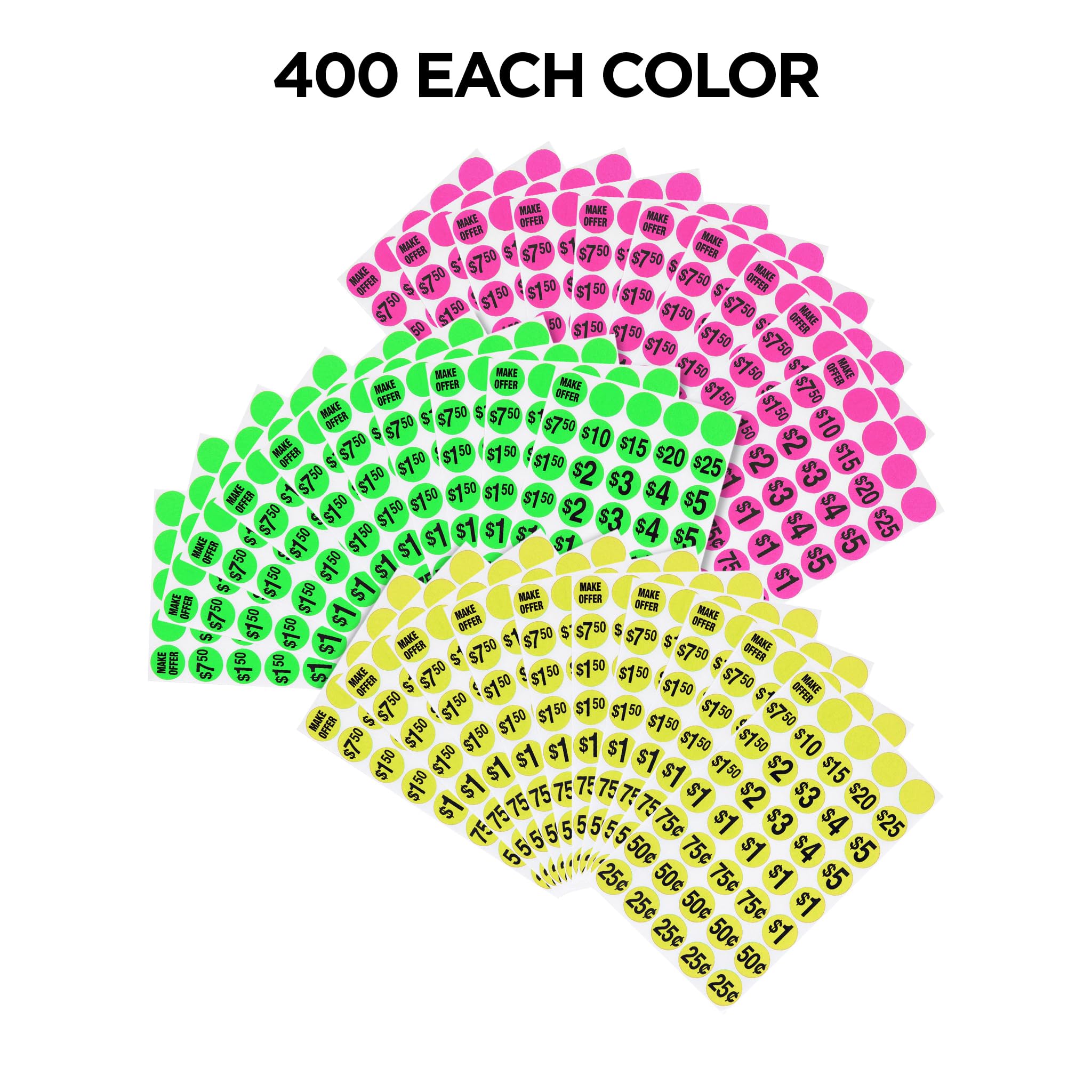Sunburst Systems 3030 Garage Sale Sign Kit Includes: 3) Large Signs, 3) 11 x 14 Signs, 1,200 Yellow, Pink & Green Price Stickers, and 20 Large Pricing Cards