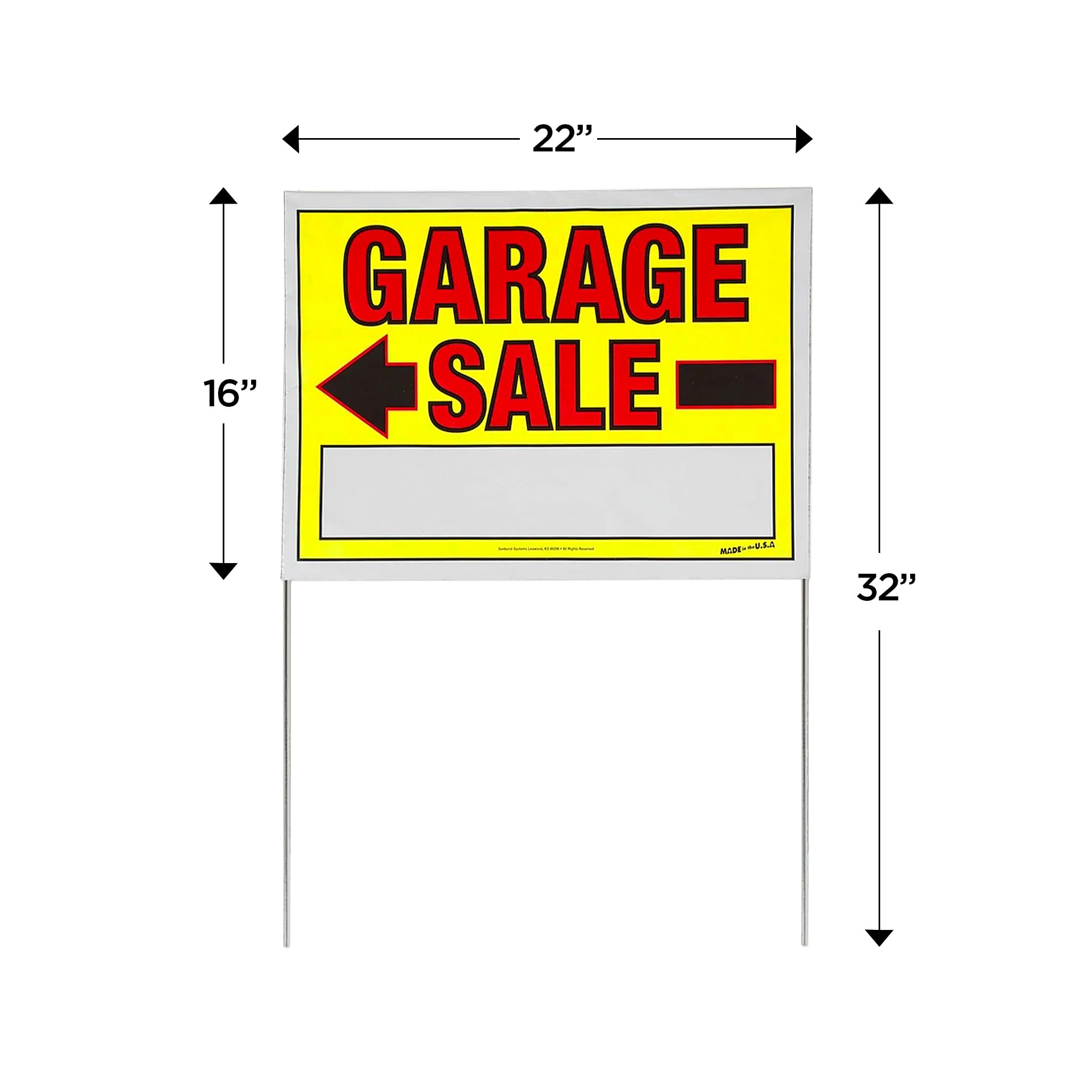 Sunburst Systems 3030 Garage Sale Sign Kit Includes: 3) Large Signs, 3) 11 x 14 Signs, 1,200 Yellow, Pink & Green Price Stickers, and 20 Large Pricing Cards