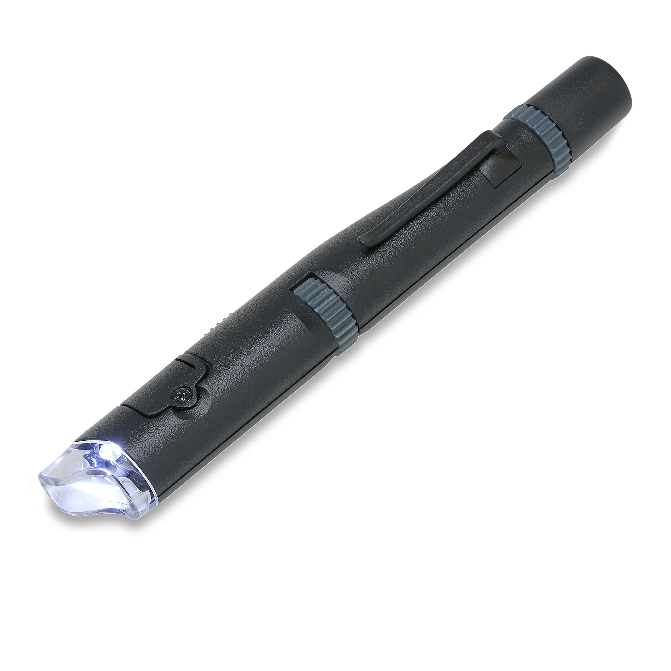 Carson MicroPen LED Lighted 24x-53x Magnification Microscope Pen (MP-300), Black